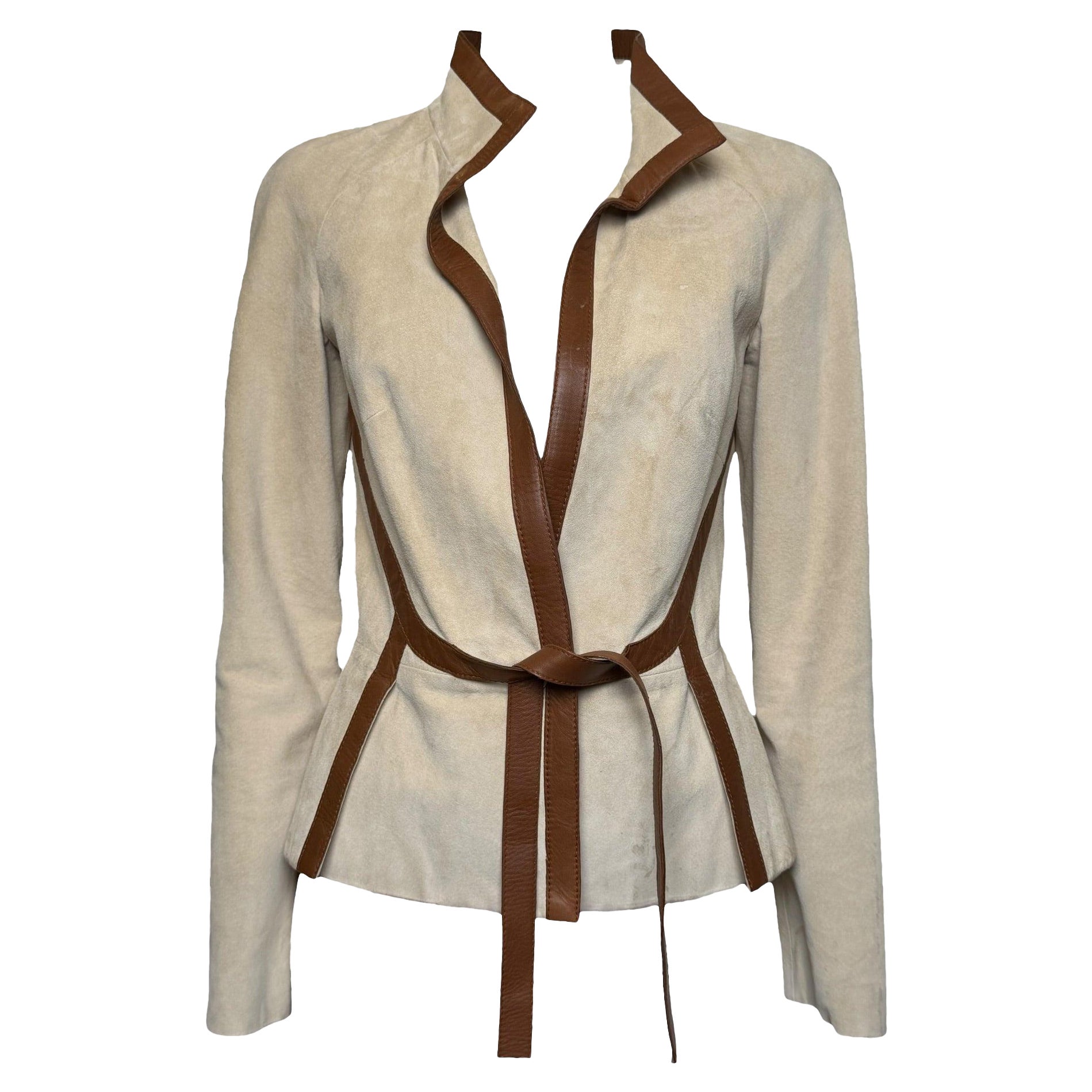 Valentino F/W 2005 Brown Herringbone Tweed Harness-Strap Jacket For ...