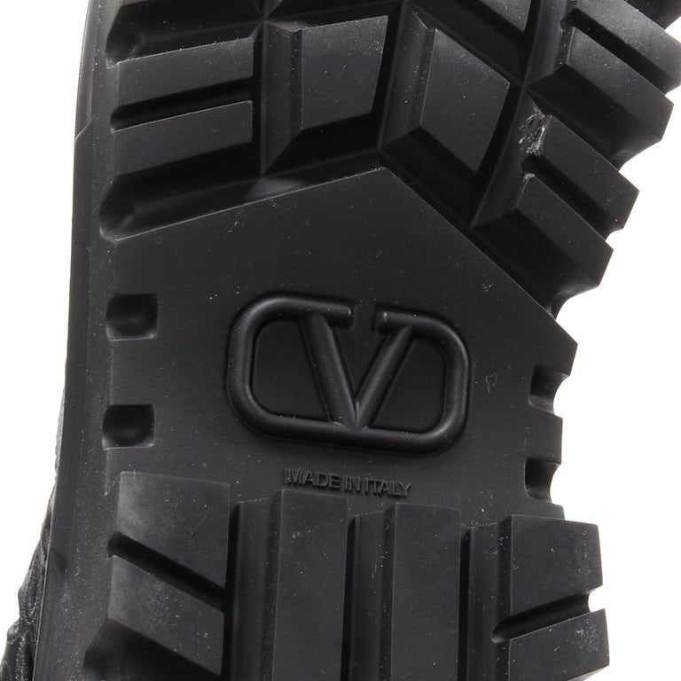 VALENTINO GARAVANI Atelier San Gallo 08 Edition black eyelet combat ...