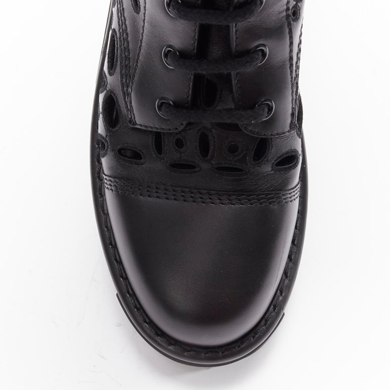 VALENTINO GARAVANI Atelier San Gallo 08 Edition black eyelet combat ...