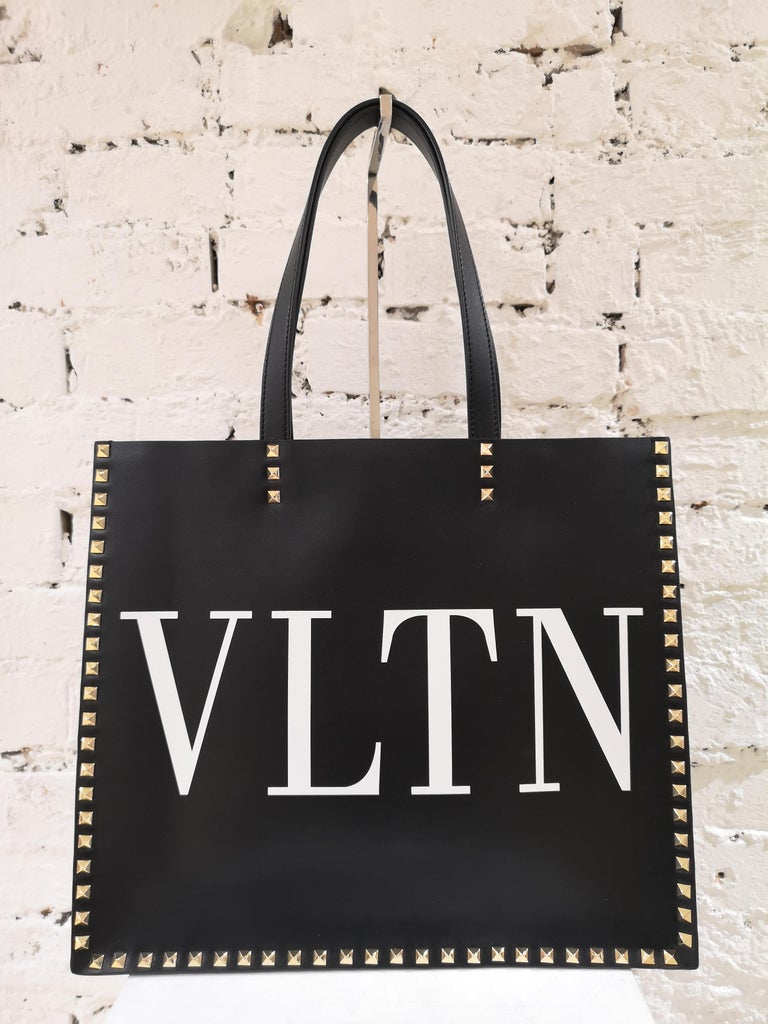 Valentino Garavani Black VLTN Shopping bag at 1stDibs | vltn bag sale