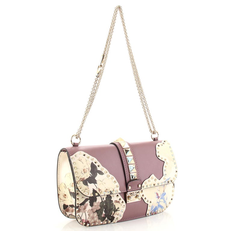 Valentino Garavani Kimono 1997 Glam Lock Shoulder Bag Printed Leather ...