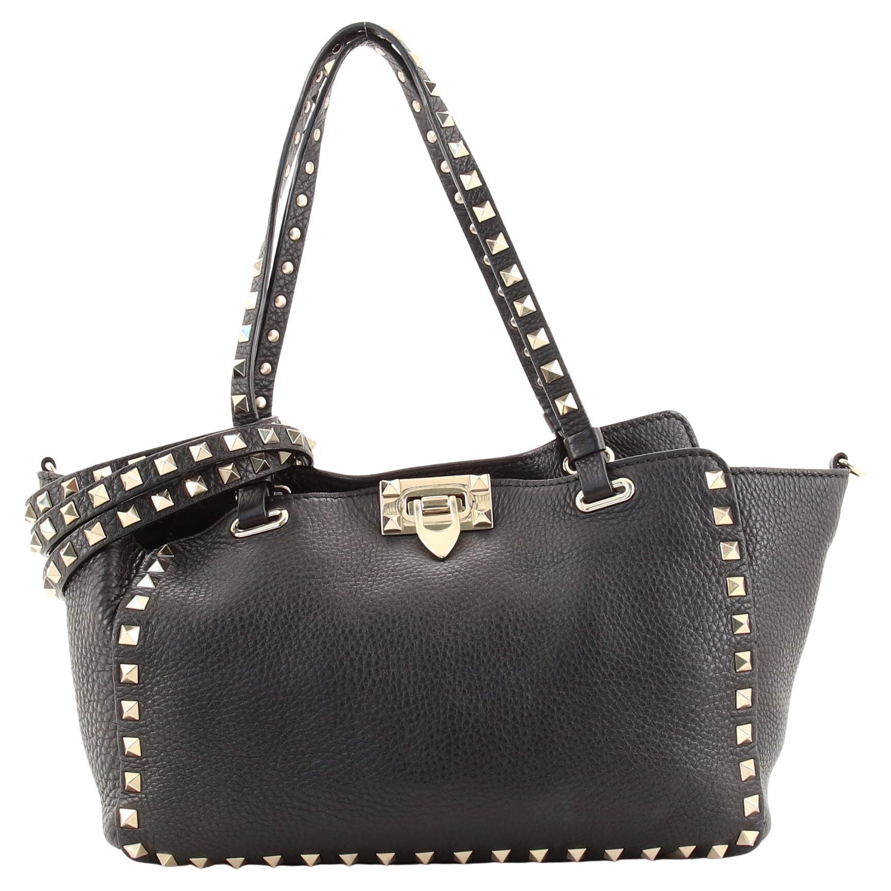 Valentino Garavani Rockstud Tote Pebbled Leather Small For Sale at 1stDibs