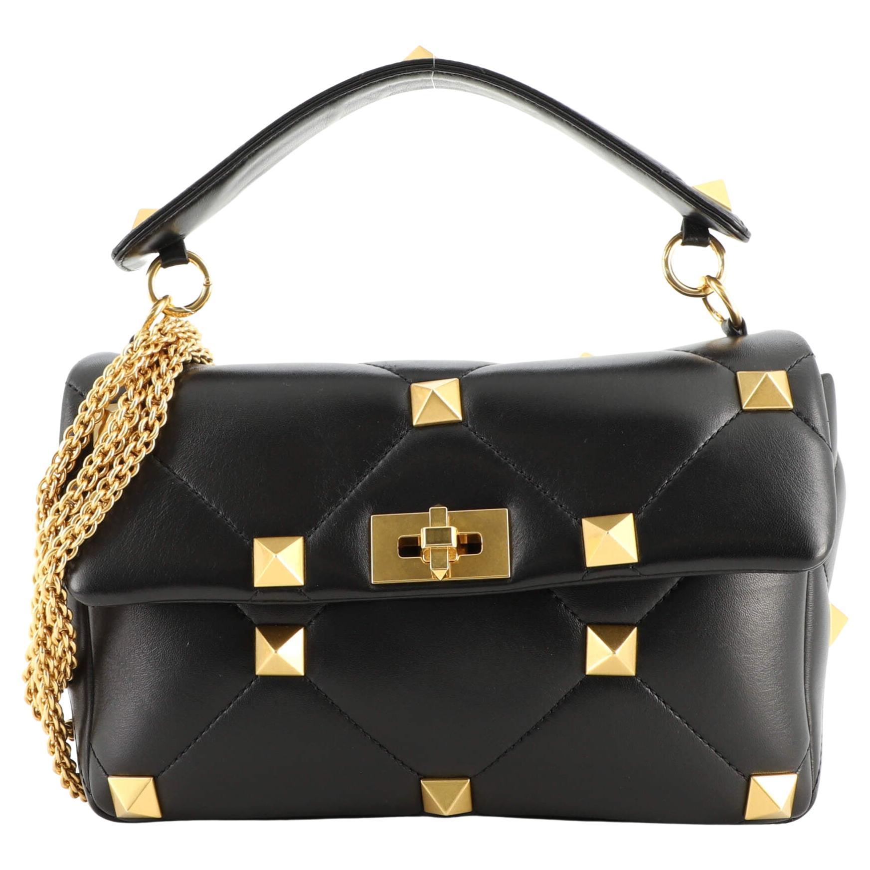 Valentino Garavani Roman Stud Flap Bag Quilted Leather Large For Sale ...