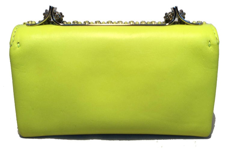 Valentino Garavani Va Va Voom Neon Studded Knuckle Clutch with Strap For Sale at 1stDibs
