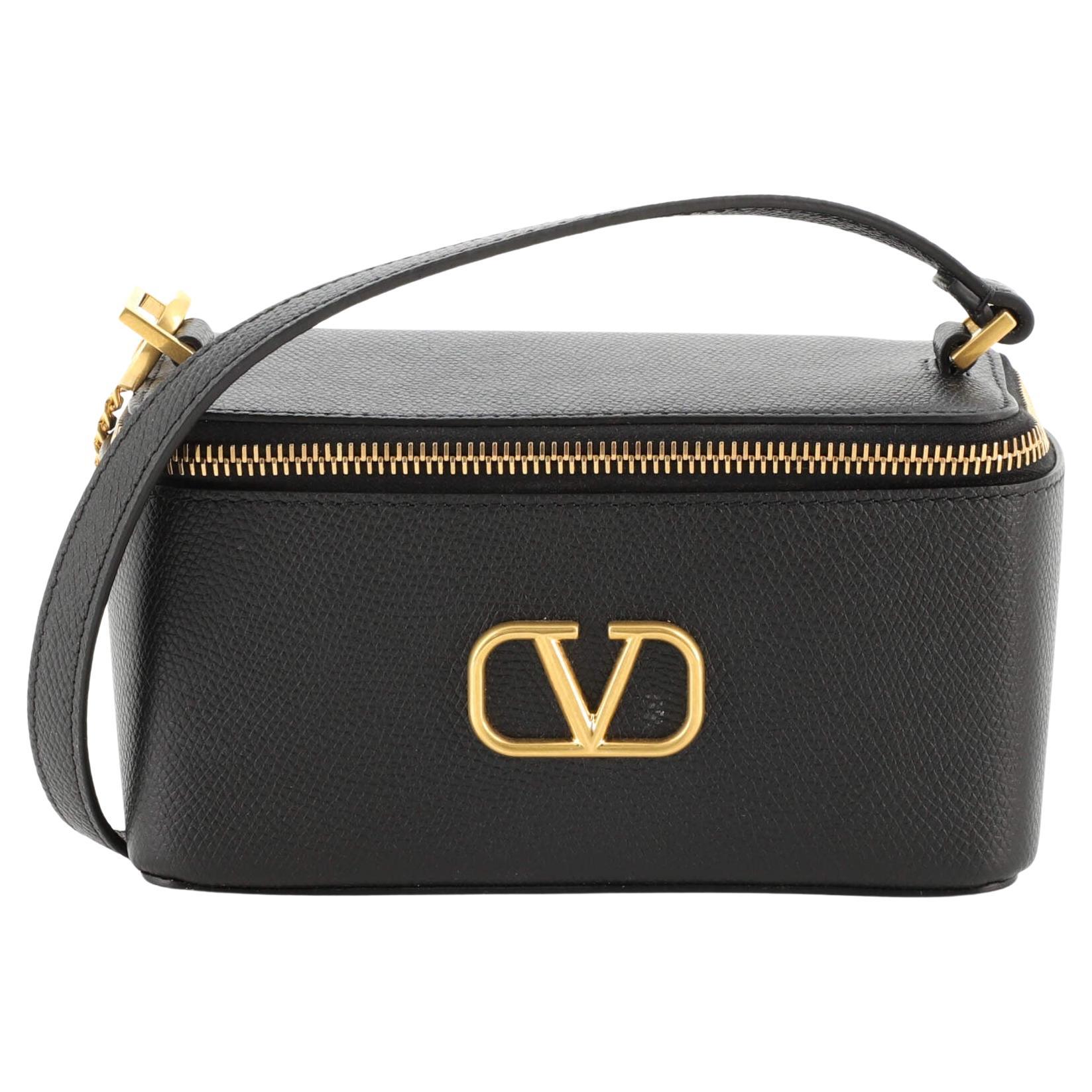 Valentino Garavani VLogo Top Handle Vanity Case Leather Small at 1stDibs