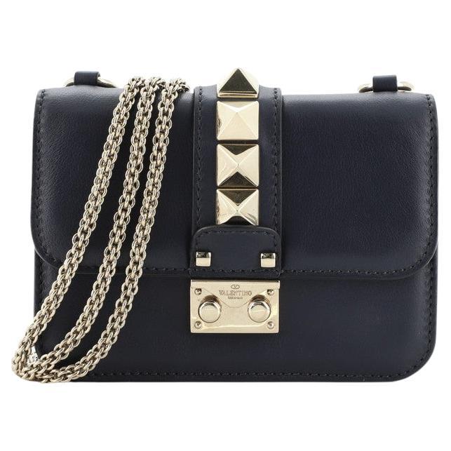 Valentino Black Leather Small Glam Lock Flap Bag For Sale at 1stDibs ...