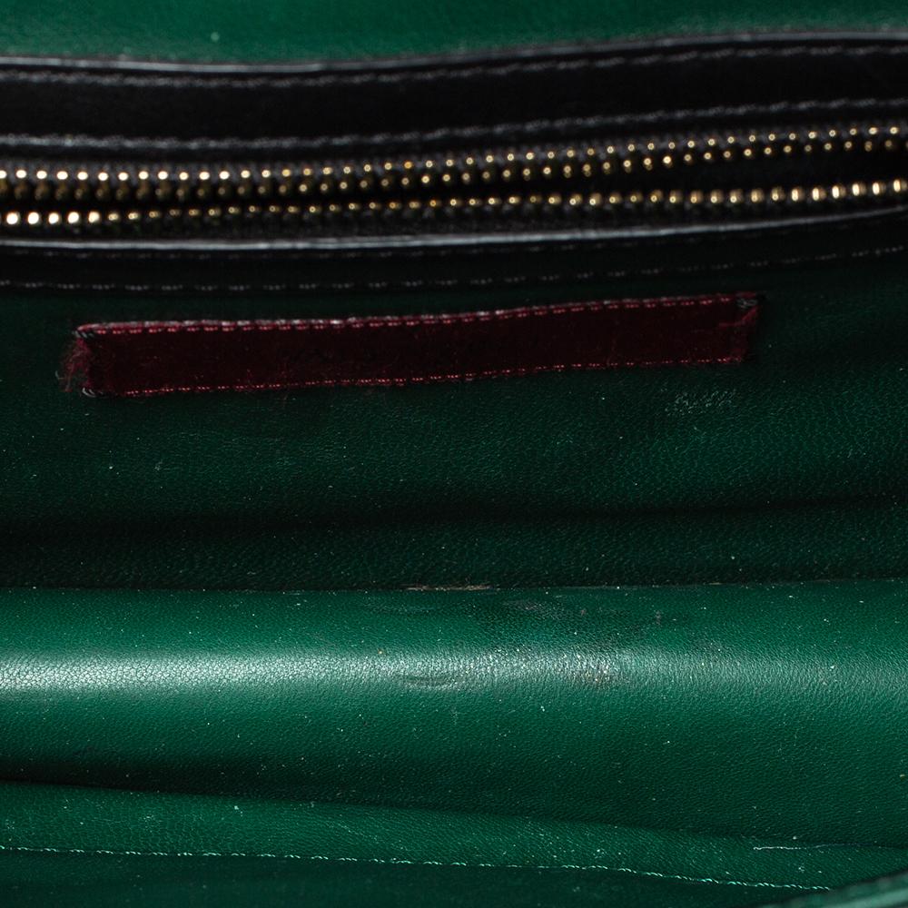 Valentino Green/Black Leather Small Rockstud Glam Lock Flap Bag at ...