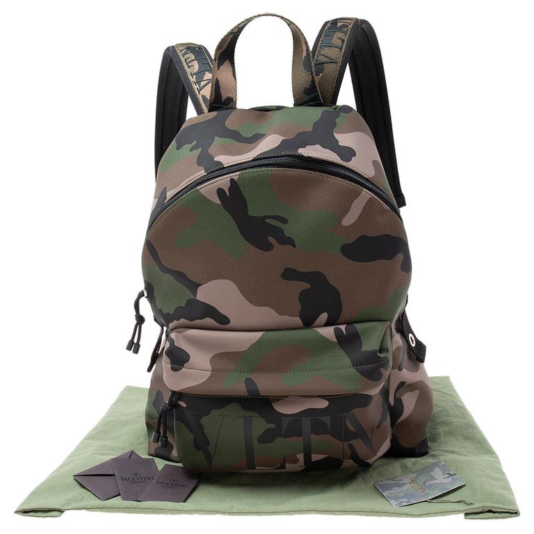 Valentino Green Camouflage Nylon VLTN Backpack at 1stDibs