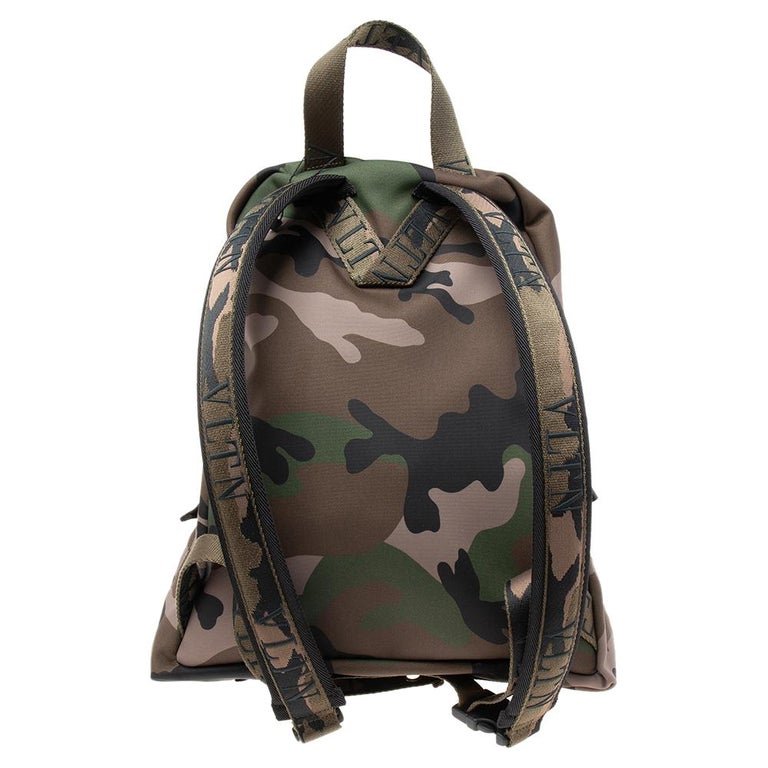 Valentino Green Camouflage Nylon VLTN Backpack at 1stDibs