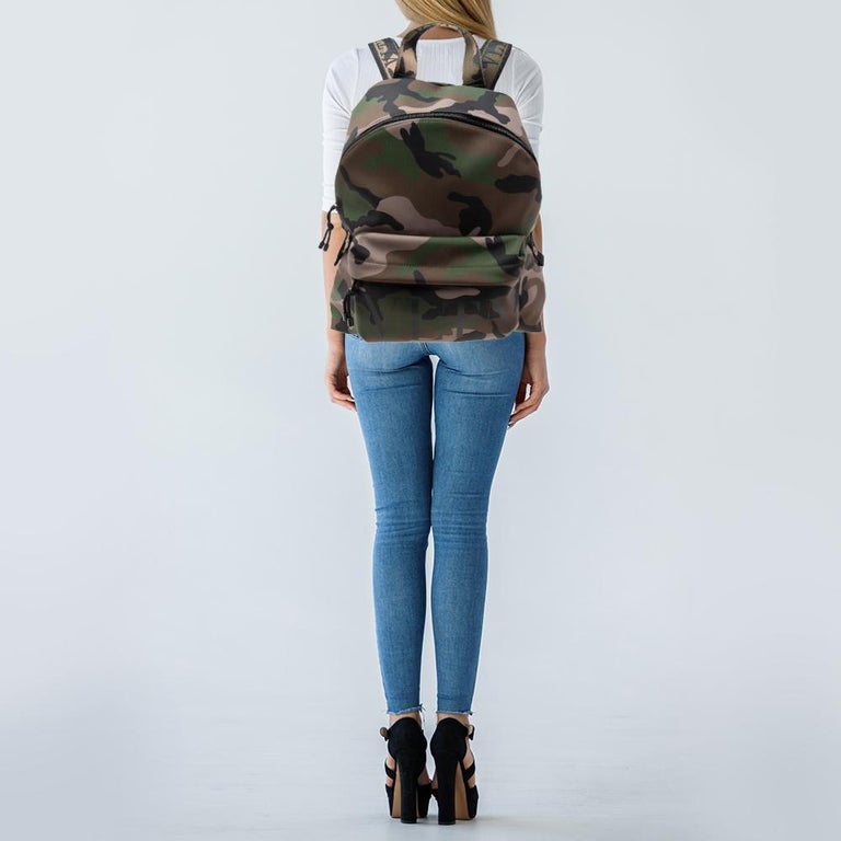 Valentino Green Camouflage Nylon VLTN Backpack at 1stDibs