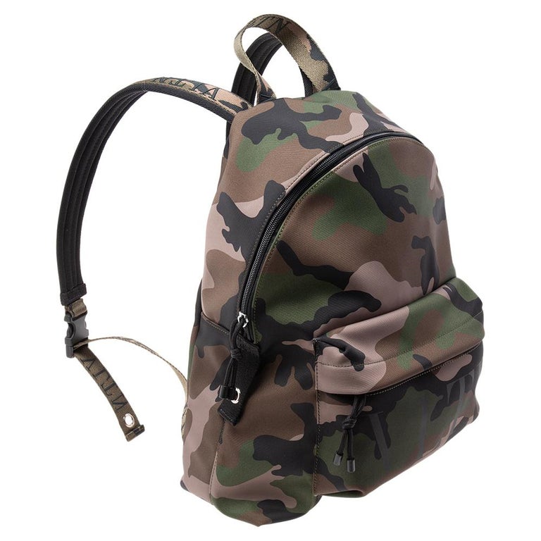 Valentino Green Camouflage Nylon VLTN Backpack at 1stDibs