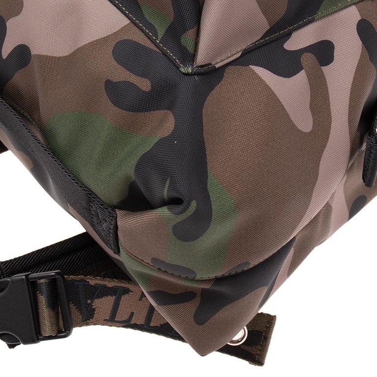 Valentino Green Camouflage Nylon VLTN Backpack at 1stDibs