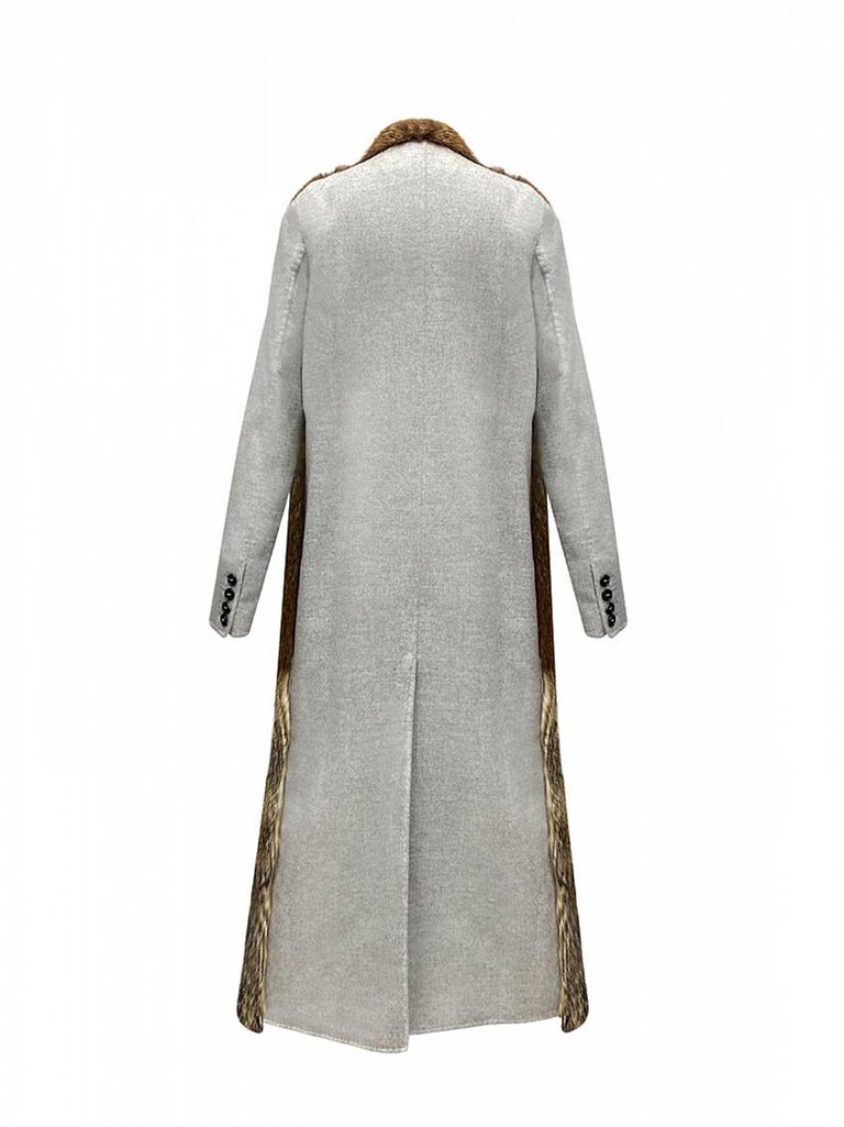 VALENTINO GREY WOOL COAT size M For Sale at 1stDibs