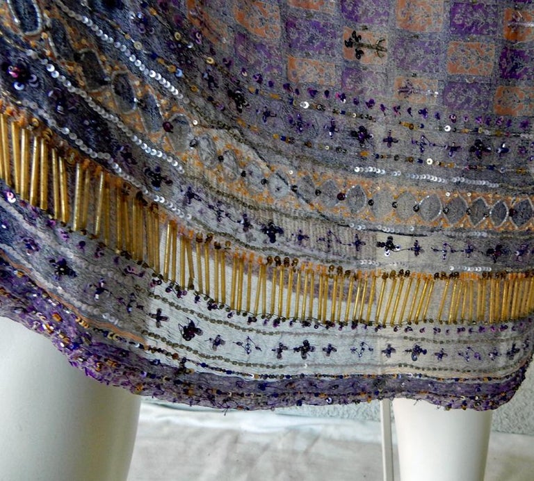 Valentino Hand Beaded Sari Silk Asymmetrical Evening Dress For Sale At