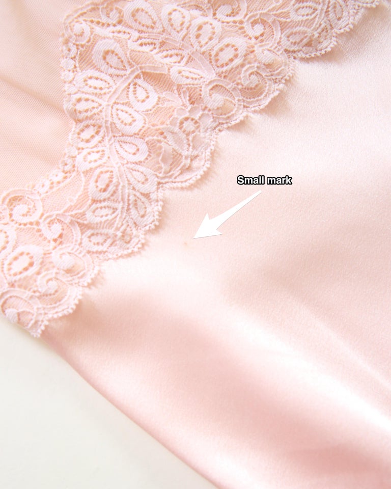 Valentino Intimo vintage pink satin sheer lace slip robe night gown ...