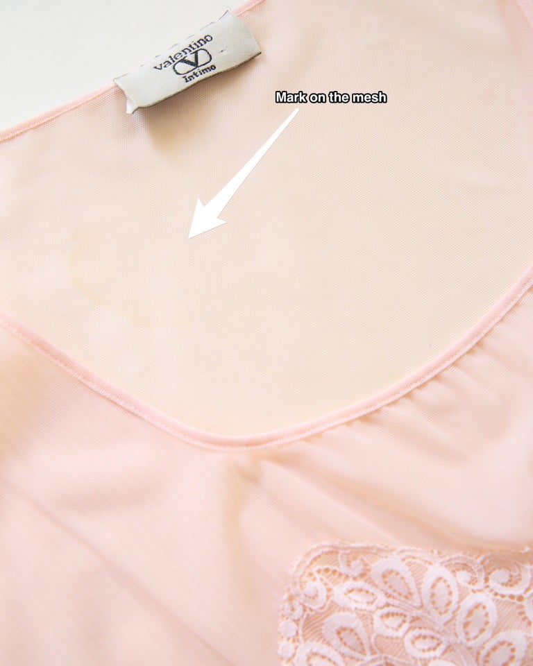 Valentino Intimo vintage pink satin sheer lace slip robe night gown ...