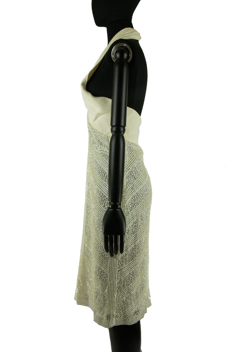 Valentino Ivory Cocktail Dress with Sequin Embellishments For Sale at ...