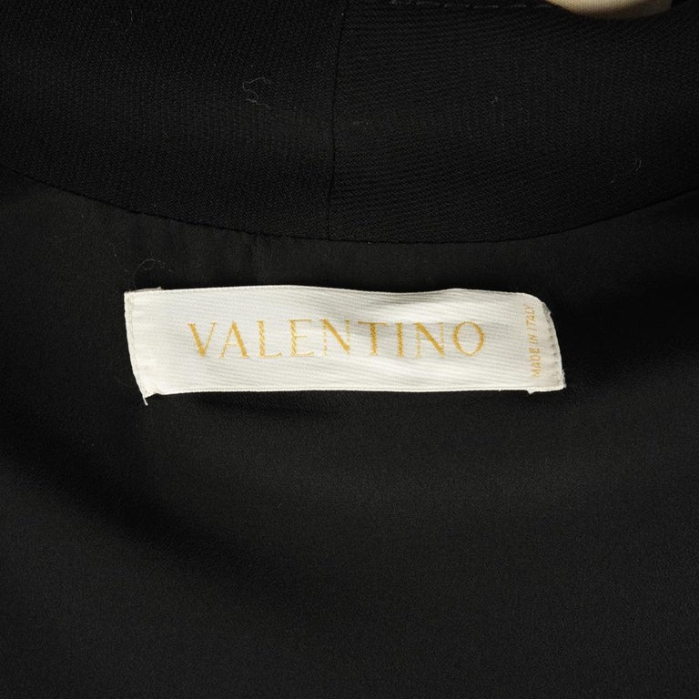 Valentino Jacket Black Wool w/ Mink Trim New 12 For Sale at 1stDibs
