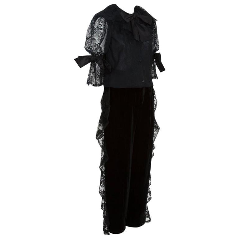Valentino Lace and Velvet Trousers Suit at 1stDibs