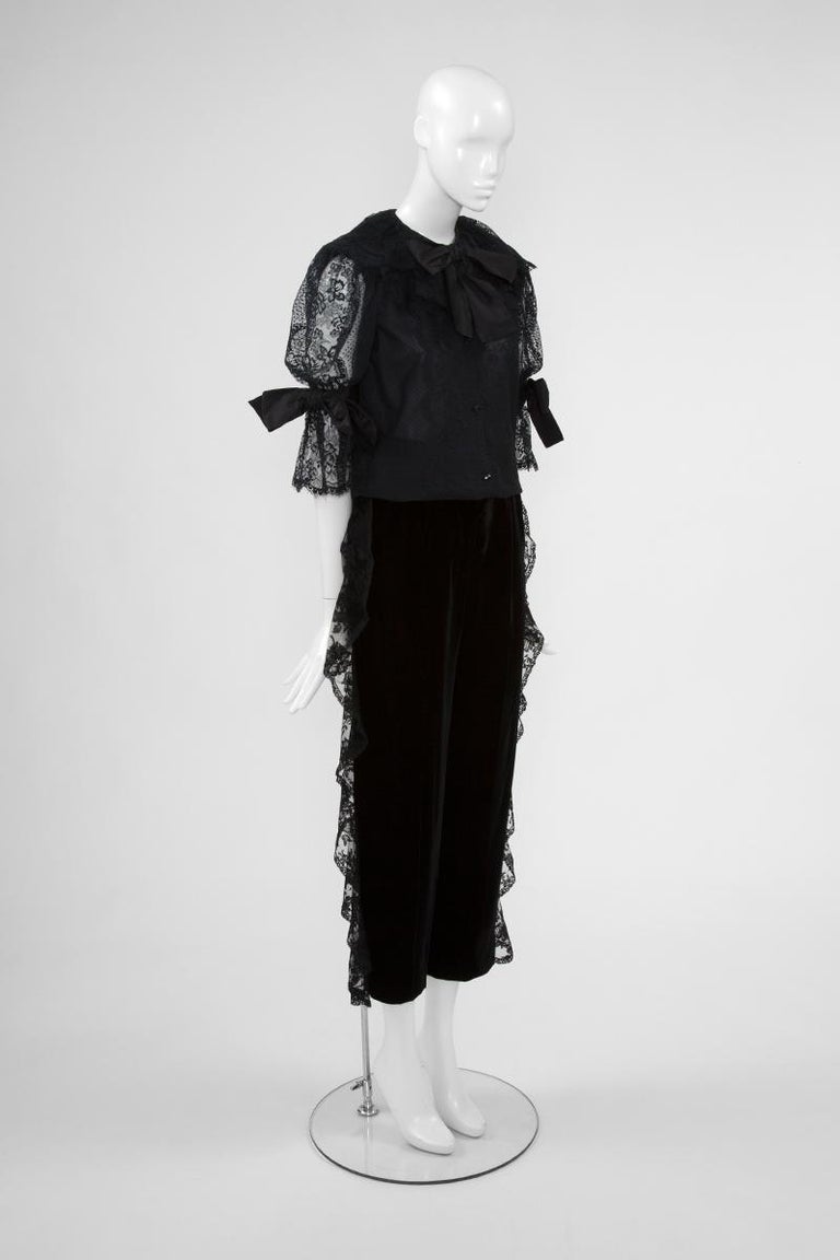 Valentino Lace and Velvet Trousers Suit at 1stDibs