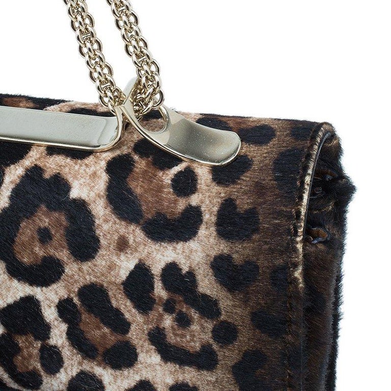 Valentino Leopard Print Pony Hair Rockstud Va Va Voom Shoulder Bag For ...