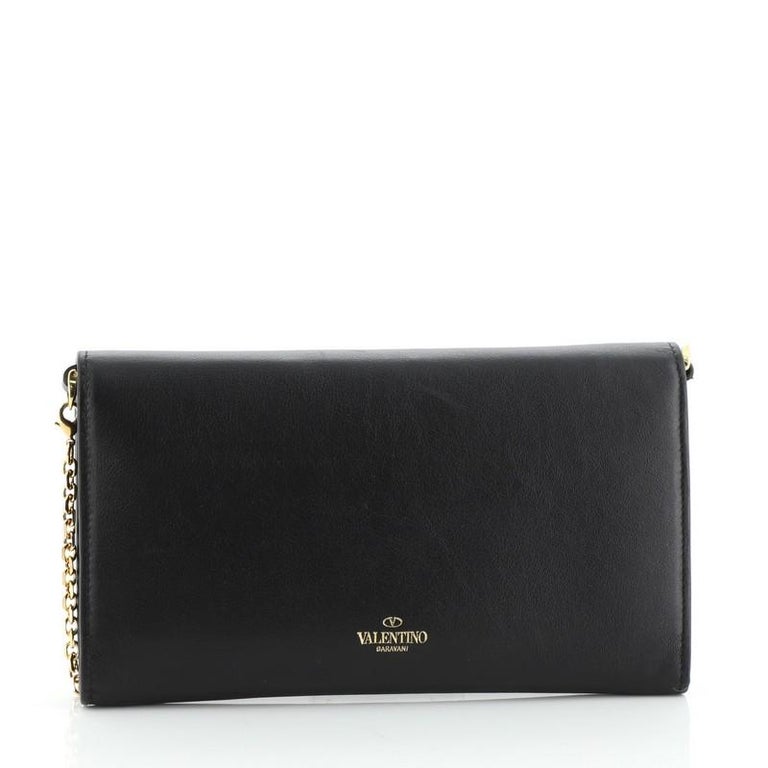 Valentino Love Blade Chain Wallet Leather with Applique and Micro ...