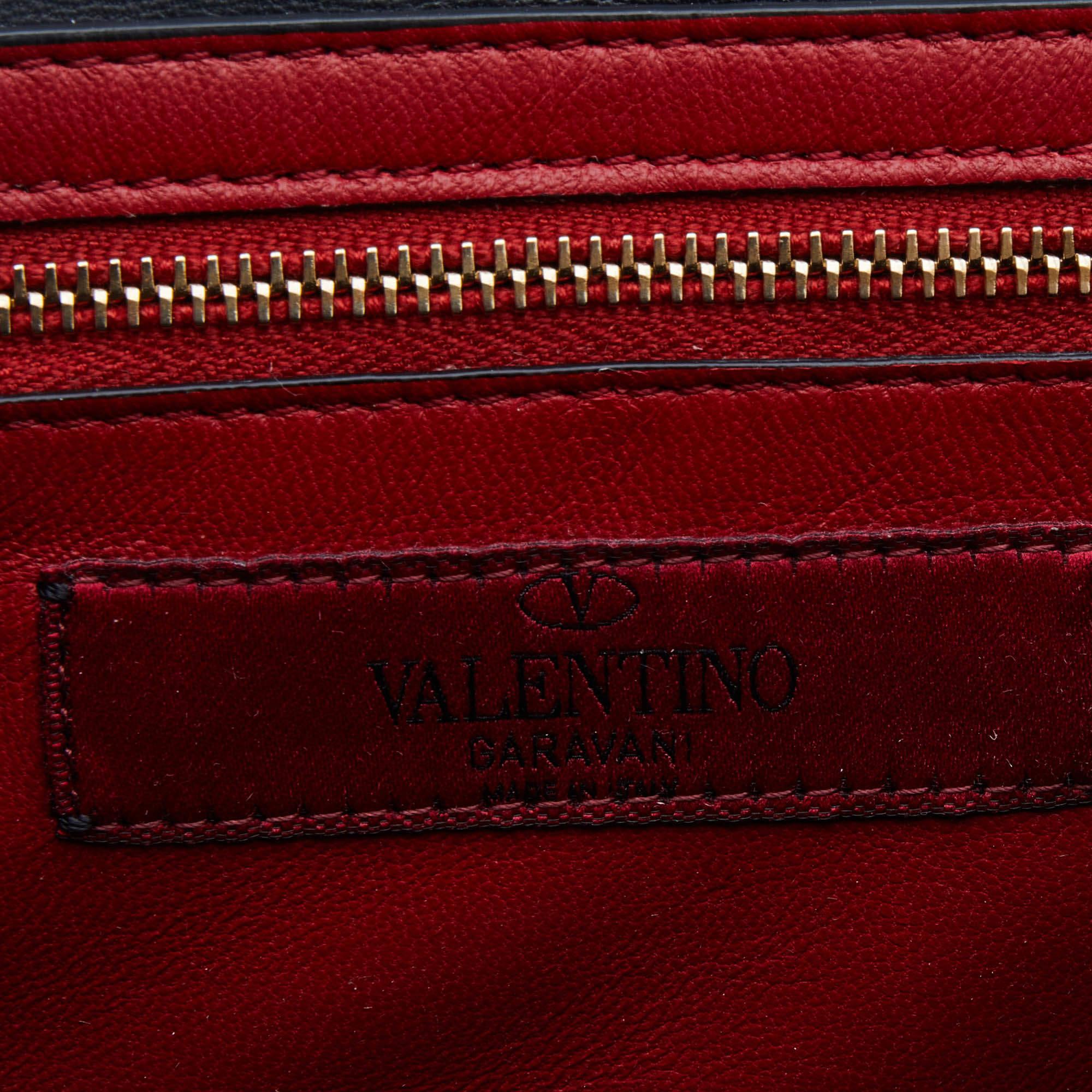 Valentino Metallic Gold Quilted Leather Rockstud Spike Wallet On Chain ...