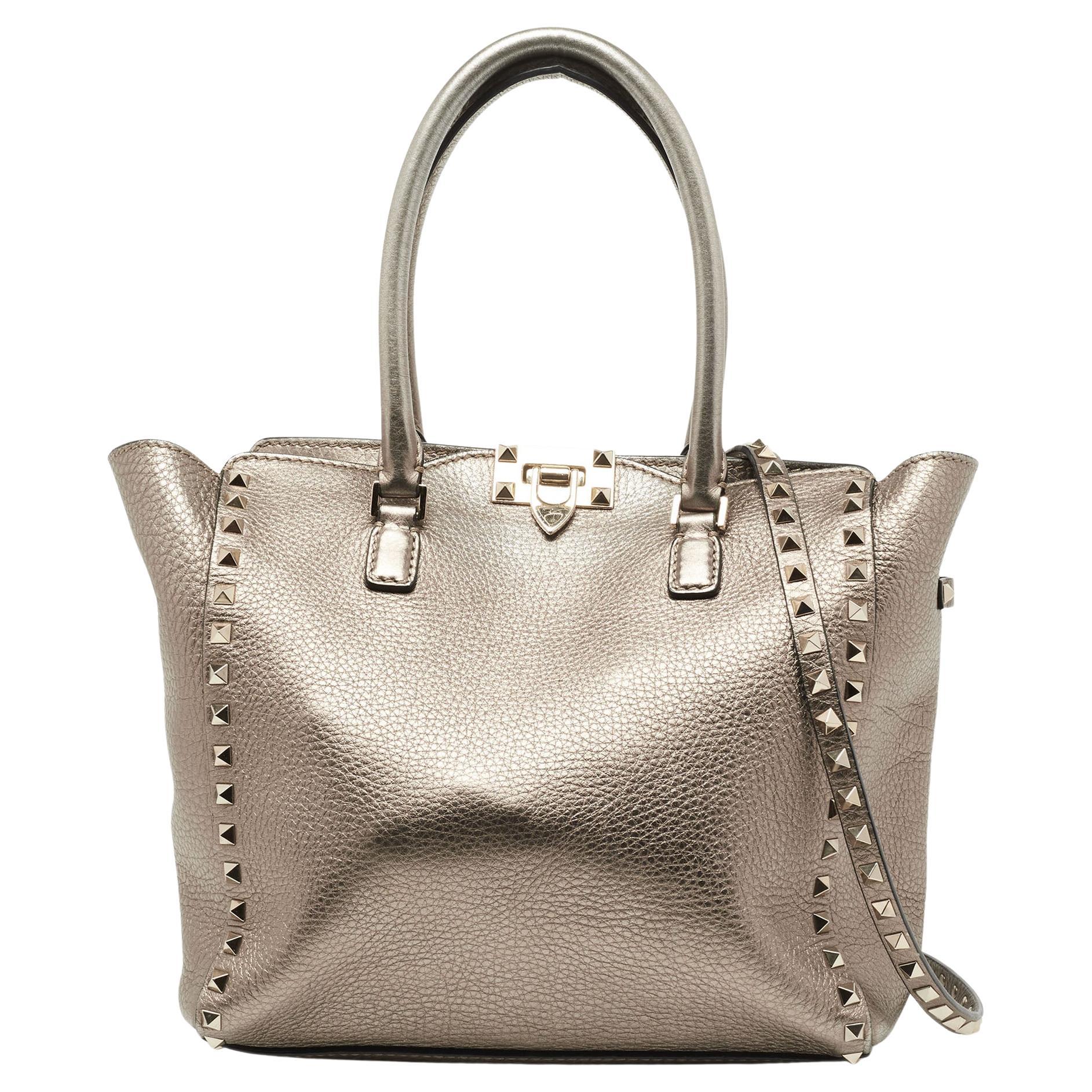 Valentino Rockstud Tote Pebbled Leather Mini For Sale at 1stDibs