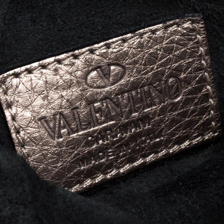 Valentino Metallic Light Brown Leather Mini Rockstud Backpack at 1stDibs
