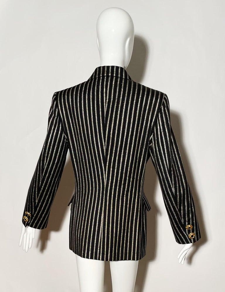 Valentino Metallic Pinstripe Blazer For Sale at 1stDibs