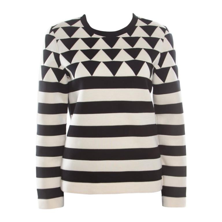 Valentino Monochrome Geometric Patterned Jacquard Sweatshirt S at 1stDibs