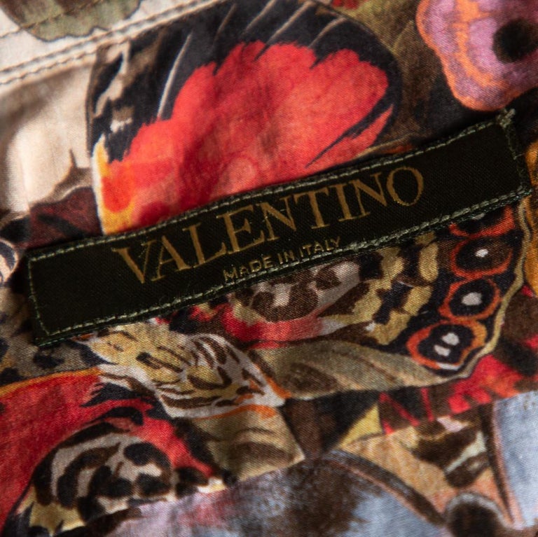 Valentino Multicolor Butterfly Printed Cotton Button Front Shirt M For ...