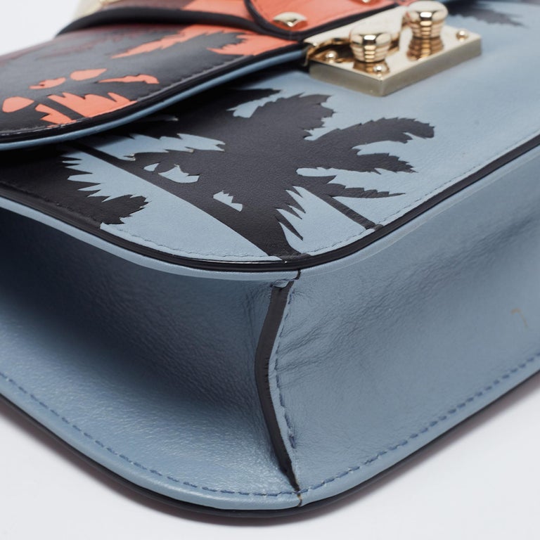 Valentino Multicolor Camouflage Leather Small Rockstud Glam Lock Flap ...