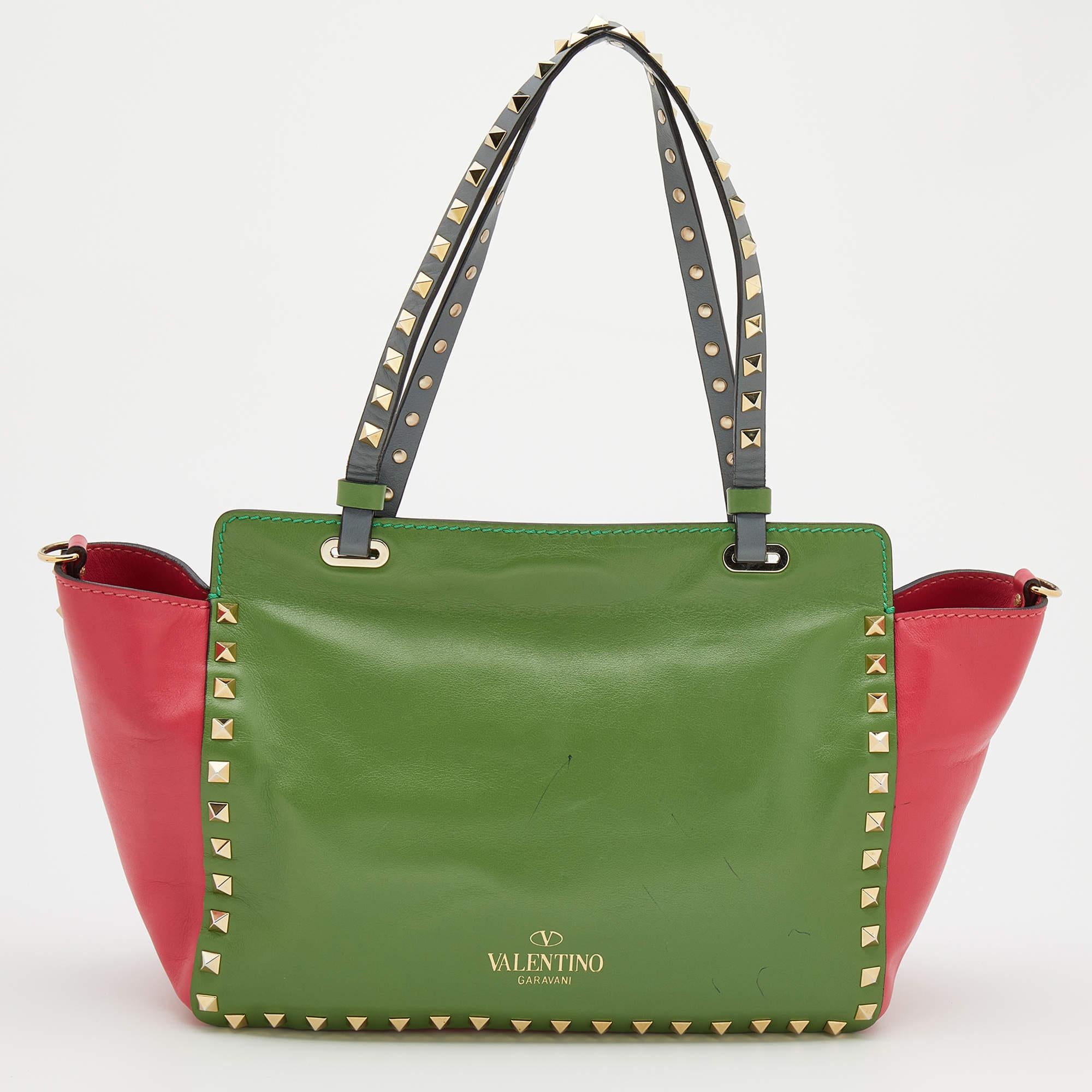 Valentino Multicolor Leather Rockstud Tote at 1stDibs