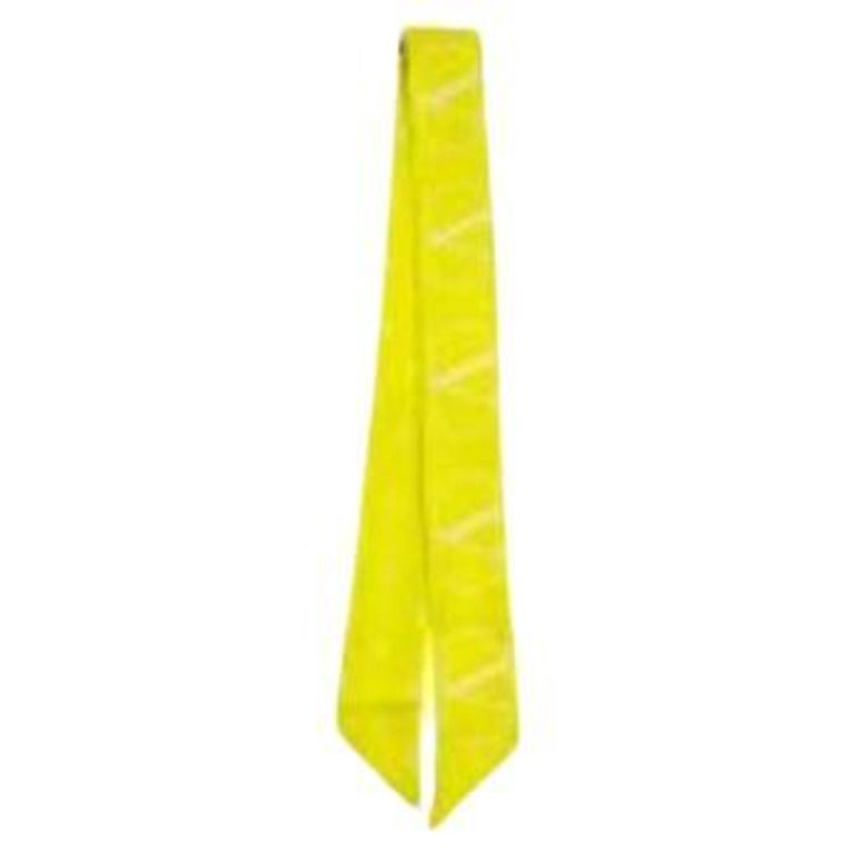 Valentino Neon yellow logo silk twill bandeau scarf For Sale at 1stDibs