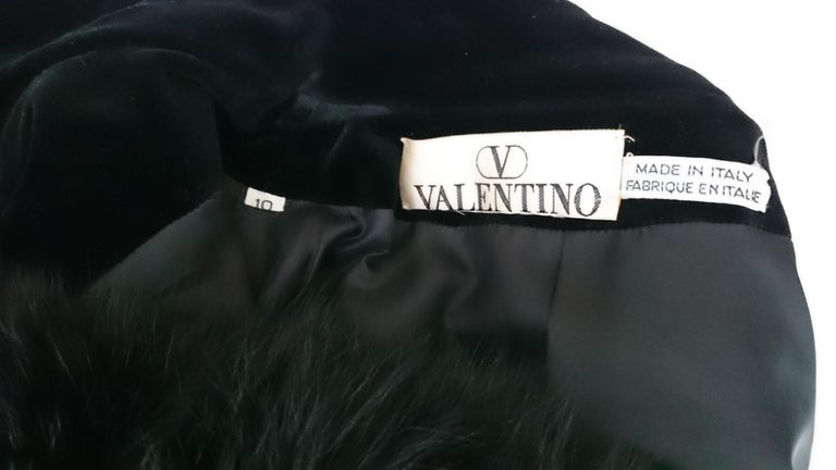 VALENTINO "New" Haute Couture Black Silk Crêpe Fox Fur Jacket Dress ...