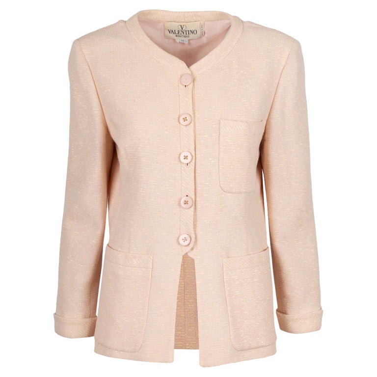 Valentino Pale Pink Wool Jacket - '80s For Sale at 1stDibs