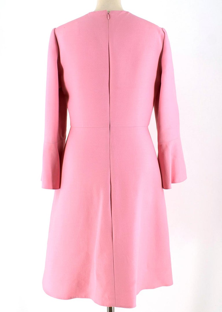 Valentino Pink Crepe Ruffle Sleeve Dress IT 42 at 1stDibs | kasni colour