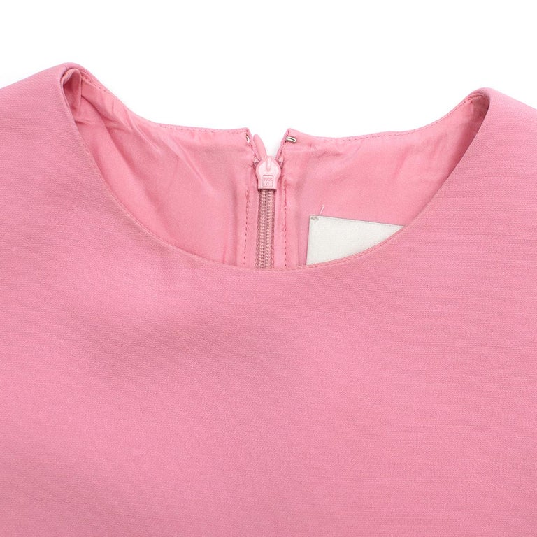 Valentino Pink Crepe Ruffle Sleeve Dress IT 42 at 1stDibs | kasni colour