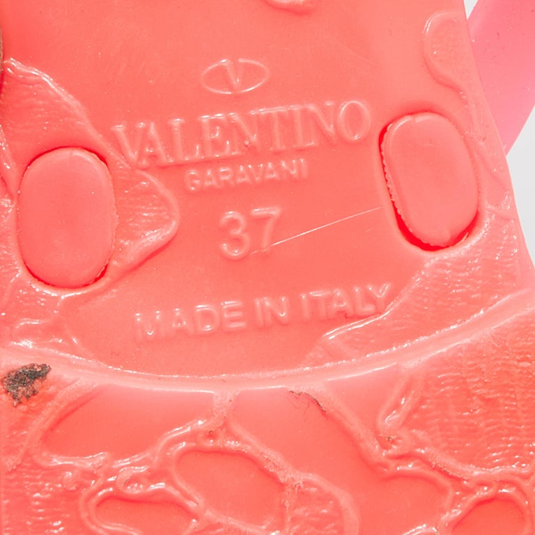 Valentino Pink Jelly Bow Thong Flats Size 37 For Sale at 1stDibs