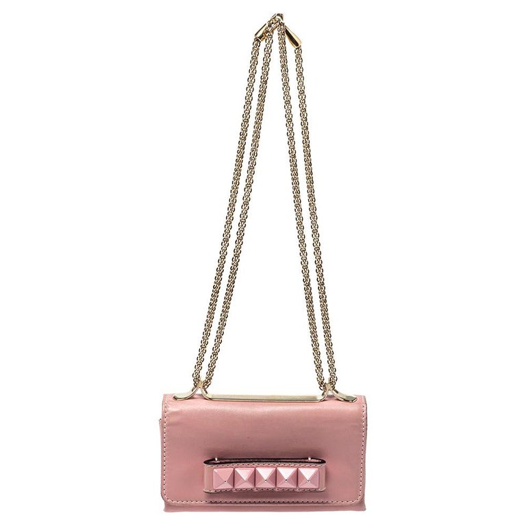 Valentino Pink Leather Mini Va Va Voom Chain Handbag at 1stDibs