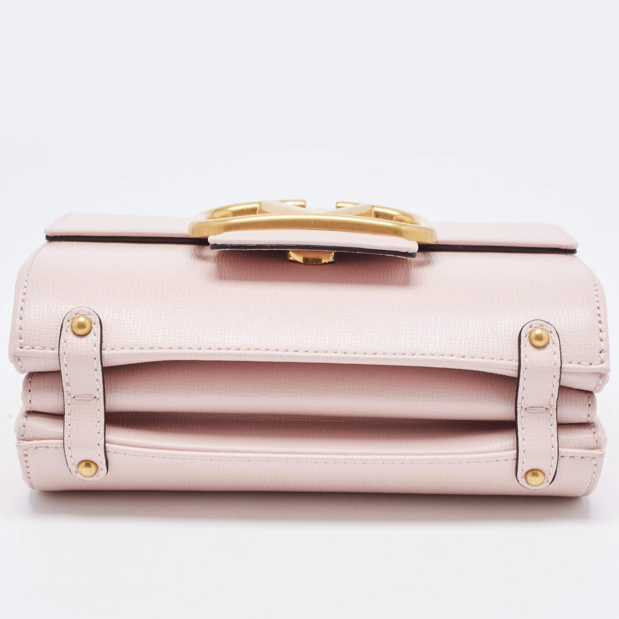 Valentino Pink Leather Stud Sign Flap Shoulder Bag For Sale at 1stDibs