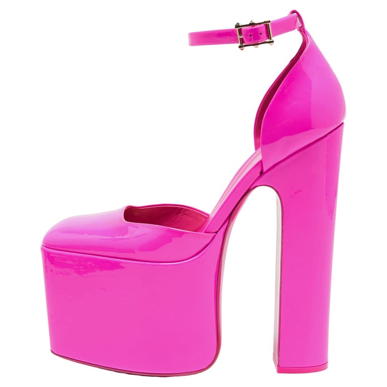 Valentino Pink Patent Leather Discobox Platform Pumps Size 38 For Sale ...