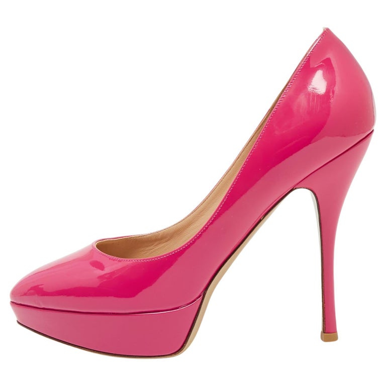 Valentino Pink Patent Leather Platform Pumps Size 39 For Sale at 1stDibs