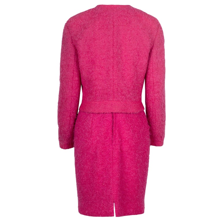 Valentino Pink Wool Dress with Jacket - '80s For Sale at 1stDibs