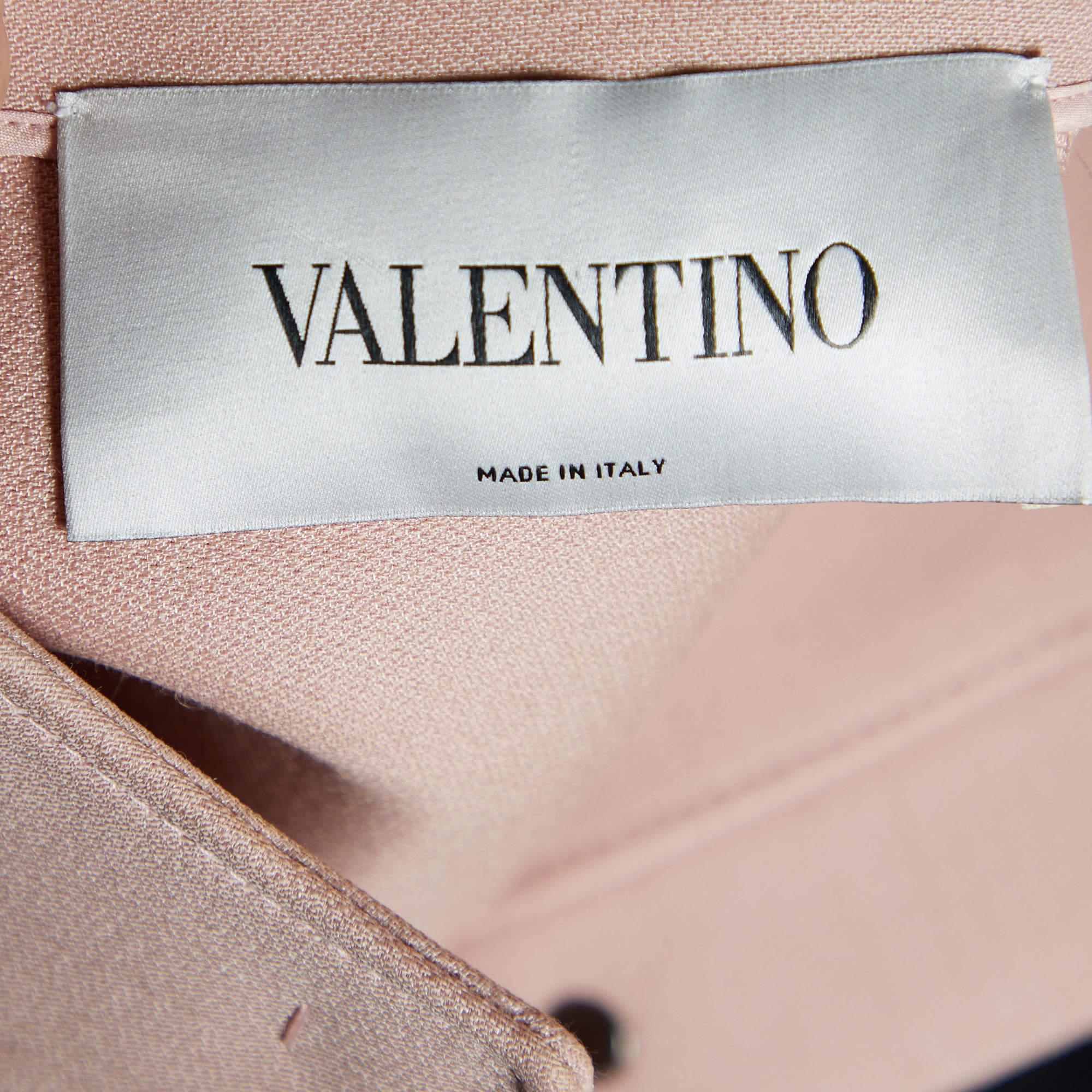 Valentino Pink Wool and Silk Ruffled Cape Coat S at 1stDibs