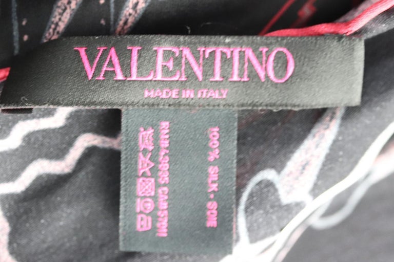 Valentino Printed Silk Chiffon Scarf For Sale at 1stDibs