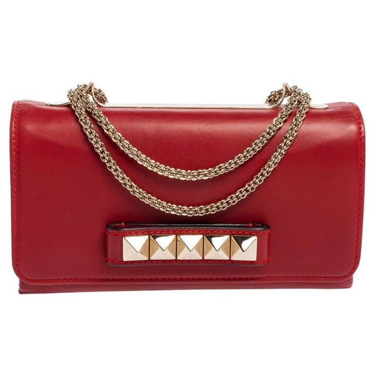 Valentino Red Leather Va Va Voom Shoulder Bag at 1stDibs