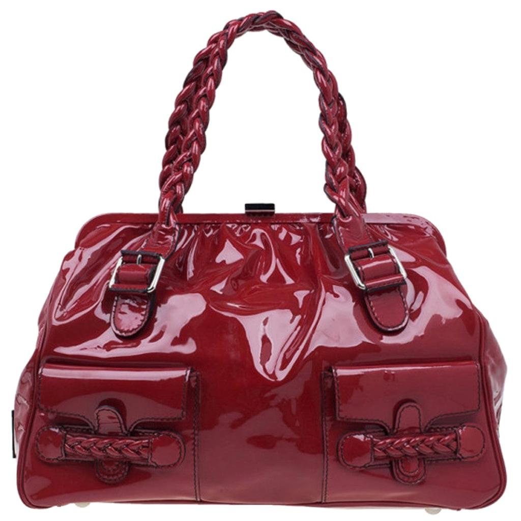 Valentino Red Patent Histoire Framed Bag at 1stDibs