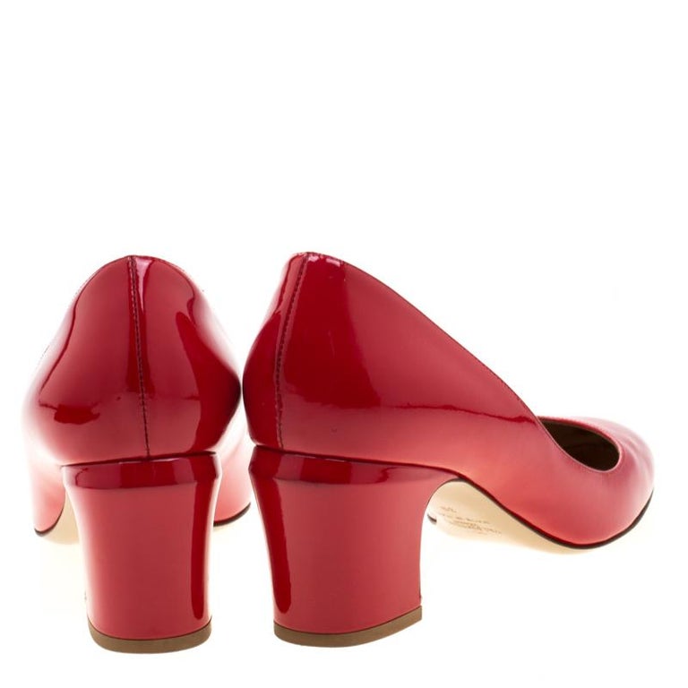 Valentino Red Patent Leather Block Heel Pumps Size 39 at 1stDibs | red ...